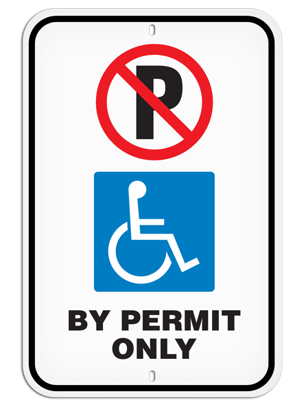 PARKING LOT SIGN - Handicap Permit Only - 12"x18" - Safety Supplies Canada