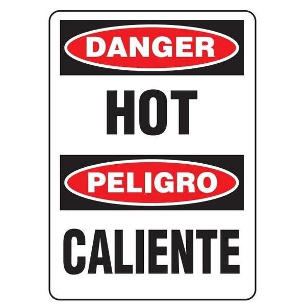 Bilingual Danger "Hot" Safety Sign - 10" x 14" - Safety Supplies Canada