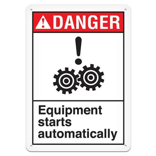 "Danger Equipment Star" Sign - 10"x14" - Safety Supplies Canada