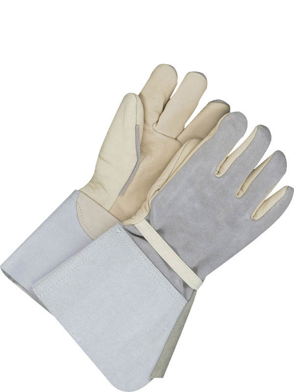 Grain Cowhide Utility Glove Gauntlet Split Back Fully Lined - Safety ...