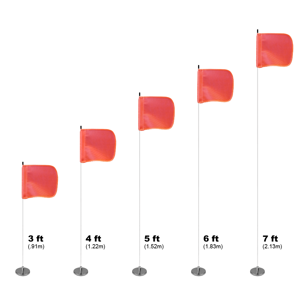 Light Duty Whip with 11.5"x11.5" Orange Flag (Yellow X) and a Magnetic ...