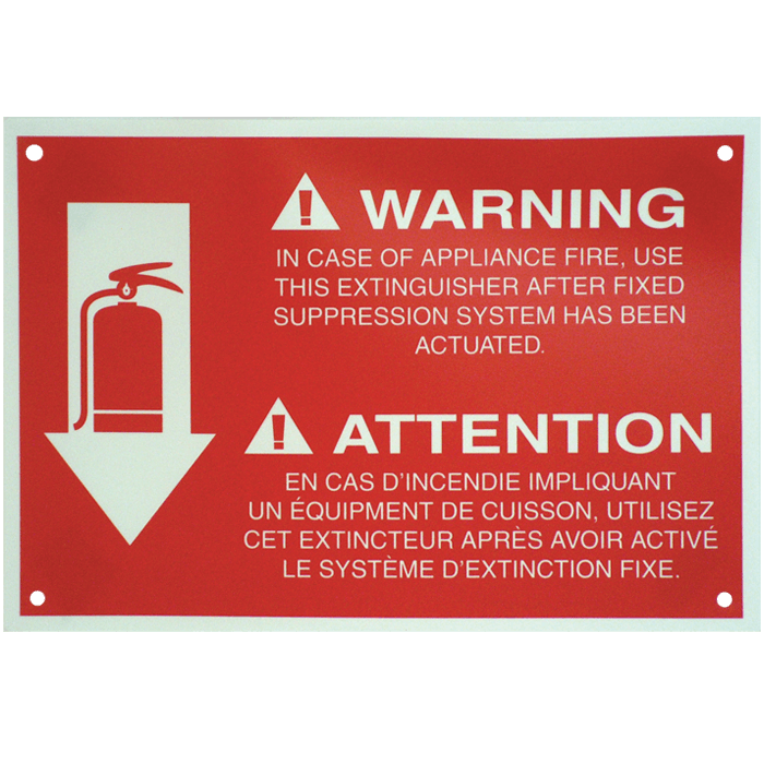 K-Class "Fire Extinguisher" Arrow, Bilingual, 8" x 12" - Safety ...