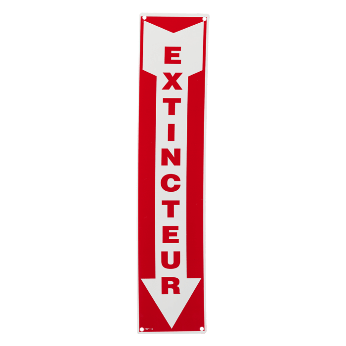 Rigid Plastic Sign - Extincteur D'Incendie Arrow - Safety Supplies Canada