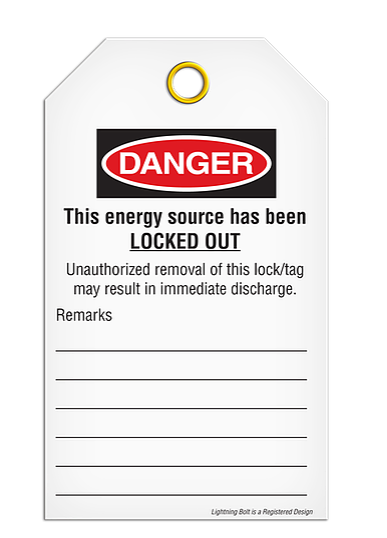 Danger Out Of Service Tag - Lockout | Pkg/25 | INCOM TG6017