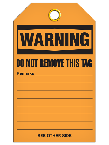 Warning Defective Do Not Use Tag PKG/25 TG4001