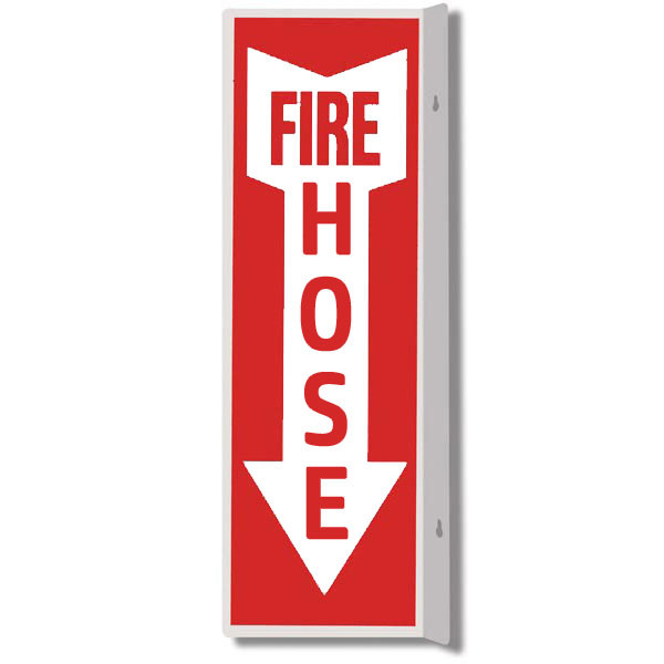 Plastic Double-Sided FIRE HOSE Arrow Sign | 4 x 18" | RS Steel PWM125