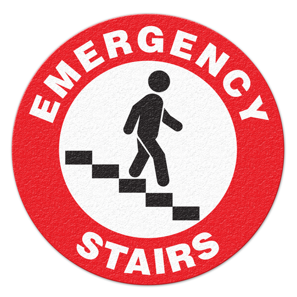 EMERGENCY STAIRS (Glow) - Floor Sign - Safety Supplies Canada