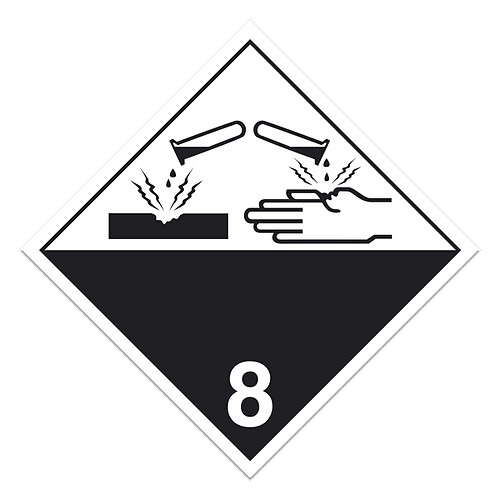 Class 8 Corrosives Placard (Pack of 100 pcs) - Safety Supplies Canada