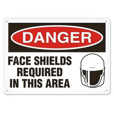OSHA Safety Sign | Danger Face Shield Req in This Area | INCOM SS1020V ...