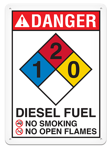 OSHA Safety Sign | NFPA Diesel Fuel Sig | INCOM SS4500V, SS4500A ...
