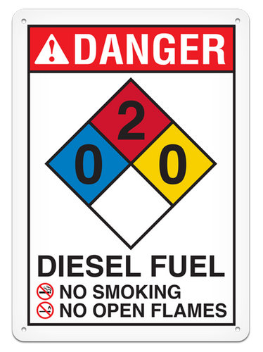OSHA Safety Sign |NFPA Danger Diesel | INCOM SS4501V, SS4501A, SS4501P ...