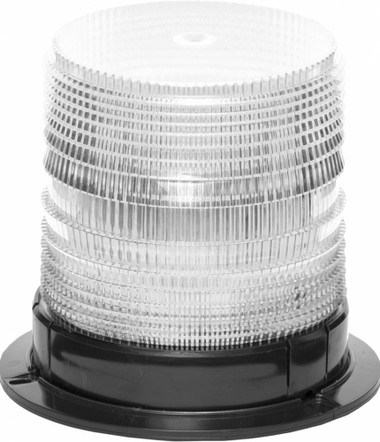 White High Profile Fleet + LED Beacon Permanent Mount - Lens: Clear 23860