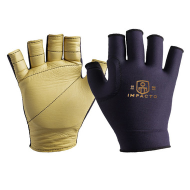 IMPACTO Anti-Impact Nylon Glove with Grain Leather Cover - 3/4 Finger ...