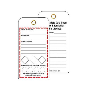 GHS Style Workplace Tags - 3" x 6" - 25/pkg - Safety Supplies Canada