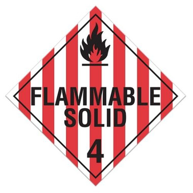 Class 4.1 "Flammable Solid 3" Sign (Pack of 100 pcs) - Safety Supplies ...
