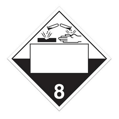 Class 8 UN Placard - Corrosive (Pack of 100 pcs) - Tagboard - Safety ...