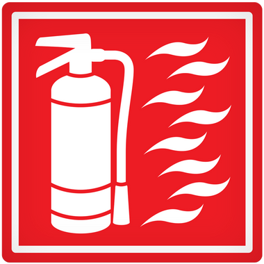 Fire Ext. Symbol - 4" x 4" Vehicle Safety Decal - 25/pkg - Safety ...
