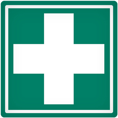 First Aid Symbol - 4" x 4" Vehicle Safety Decal - 25/pkg - Safety ...