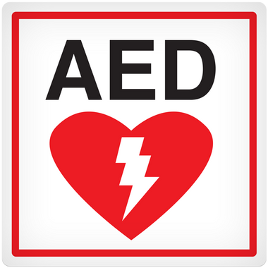 AED Symbol - 4" x 4" Vehicle Safety Decal - 25/pkg - Safety Supplies Canada