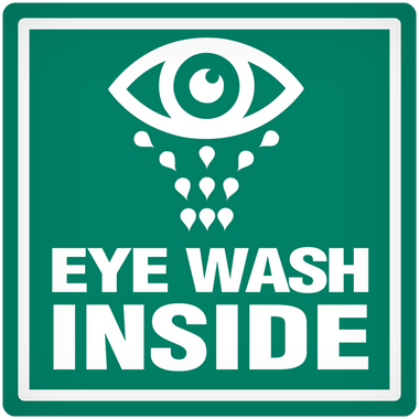 Eyewash Inside - 4" x 4" Vehicle Safety Decal - 25/pkg - Safety ...