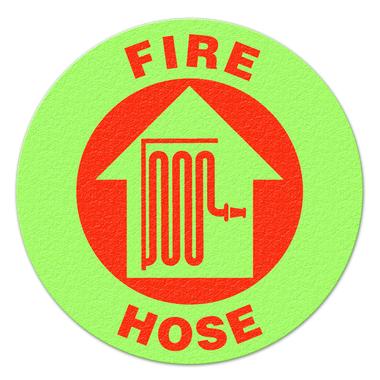 FIRE HOSE (Glow) - Floor Sign - Safety Supplies Canada