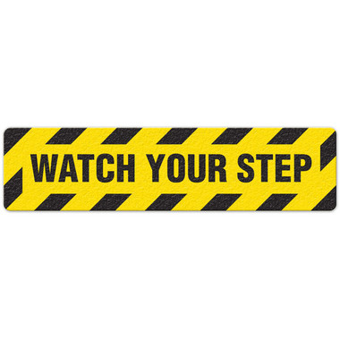 Watch Your Step Floor Sign - 6"x24" Floor Sign 6/pkg - Safety Supplies ...