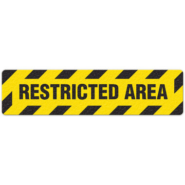 Restricted Area Floor Sign - 6"x24" Floor Sign 6/pkg - Safety Supplies ...