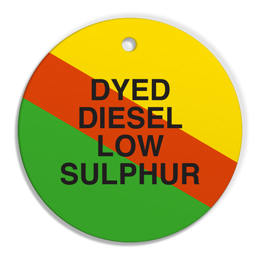 DYED DIESEL LOW SULPHUR - Fuel Tag - 2.56" dia. - 250 /pkg - Safety ...