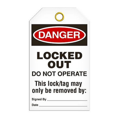 Danger "Locked Out Do Not Operate" Tag - 25/pkg - Safety Supplies Canada