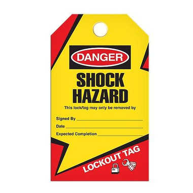 Lockout Tag "Shock Hazard" Tag - 25/pkg - Safety Supplies Canada