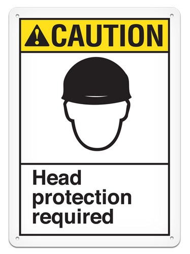 CAUTION - Head Protection Required Sign - 10"x14" - Safety Supplies Canada