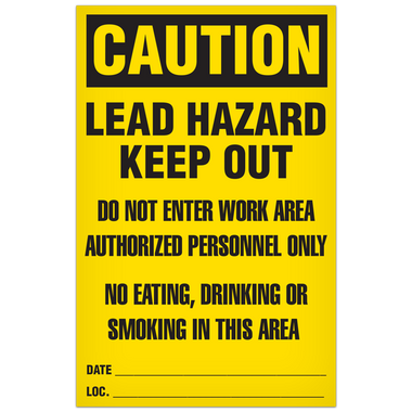 CAUTION - Lead Hazard Sign - 11"x17" - 100/pkg - Safety Supplies Canada