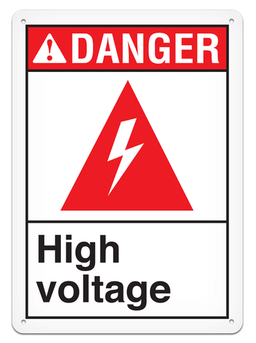 DANGER - High Voltage Safety Sign for Major Hazard Situations- 10"x14 ...