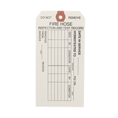 Fire Hose Inspection & Test Record Tags - Safety Supplies Canada