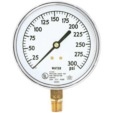 Water Gauge - 0-300 psi - Safety Supplies Canada