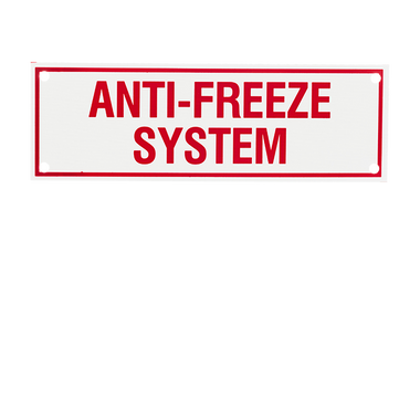 Aluminum Signs - Anti-Freeze System - 6" x 2" - Safety Supplies Canada