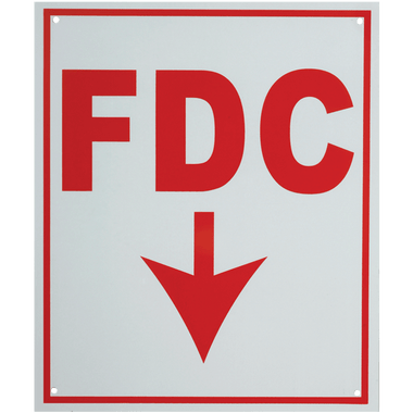 Aluminum Signs - FDC" with Arrow - 4" Letters - 10" x 12" - Safety ...