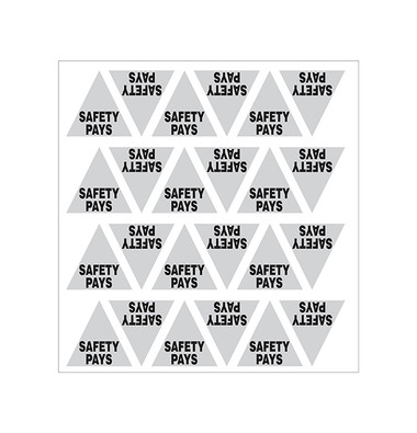 "Safety Pays" Reflective Triangle - 2" X 2" X 2" - Pack of 24 - Safety ...