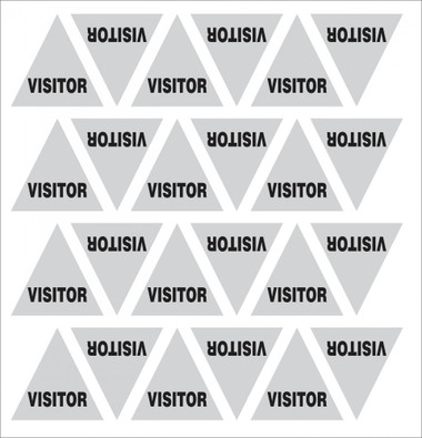 "Visitor" Reflective Triangle - 2" X 2" X 2" - Pack of 24 - Safety ...