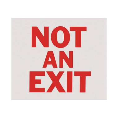 Vinyl Self Adhesive Sign - "Not An Exit" - 10" x 9" - Safety Supplies ...