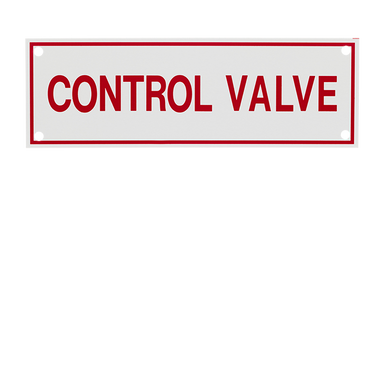 Aluminum Sign - Control Valve - 6" x 2" - Safety Supplies Canada