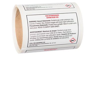 WHMIS Label - CO2 Blank Label - SDS Format - Safety Supplies Canada