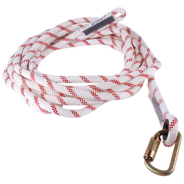 Dynamic Vertical Rope Lifeline with Carabiner - Kernmantle - 25FT ...