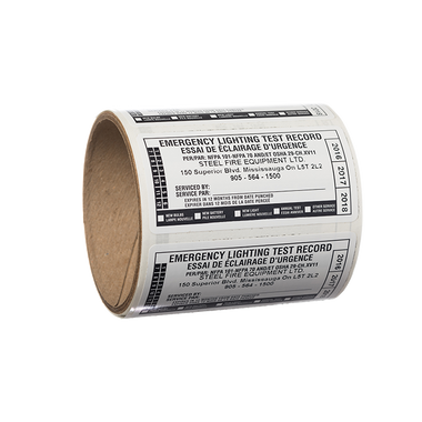 Emergency Lighting Test Label, Custom - Roll of 3 - Safety Supplies Canada