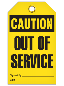 Caution - Out Of Service | Pack of 25 | INCOM TG3004