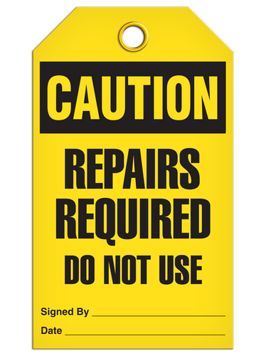 Caution - Repairs Required Do Not Use | Pack of 25 | INCOM TG3011