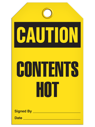 Caution - Contents Hot | Pack of 25 | INCOM TG3026