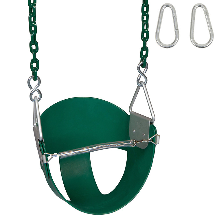 Half Bucket Swing Seat with Coated Chains