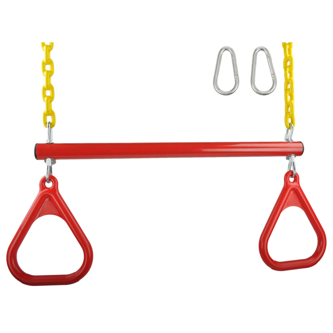 Trapeze Bar with Rings and Coated Chain