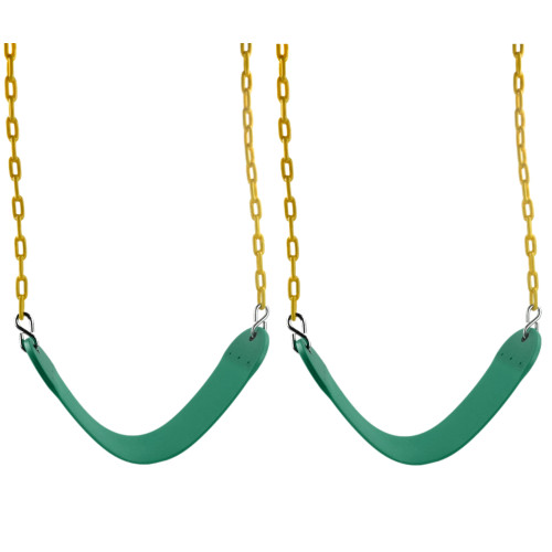 Swing Set Stuff Inc. 2 Pack Economy Belt Swings with 5.5ft Coated Chain ...